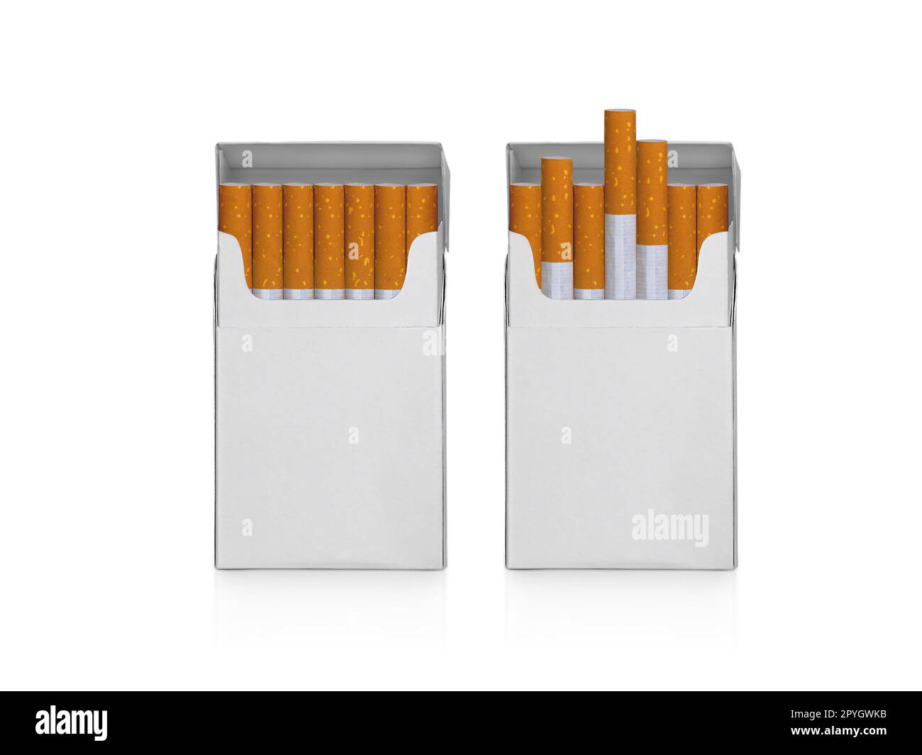 Pack of cigarettes isolated on white background Stock Photo - Alamy