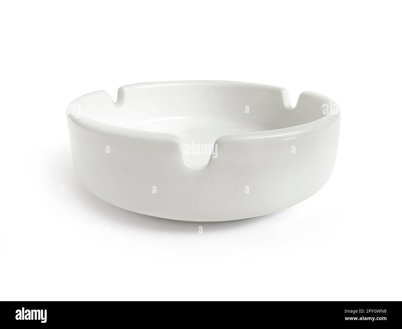 White ceramic ashtray on white background Stock Photo - Alamy