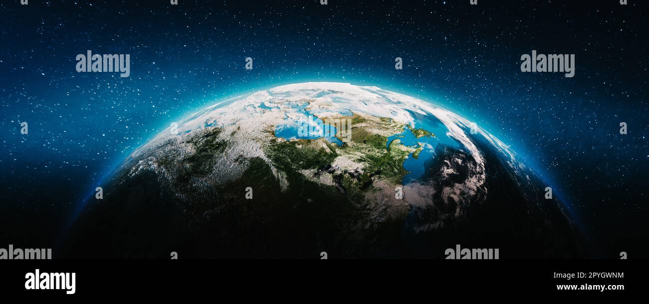 Planet Earth clouds and continents. Elements of this image furnished by ...