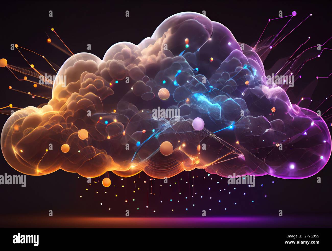 Cloud system concept. 3d illustration art design Stock Photo - Alamy
