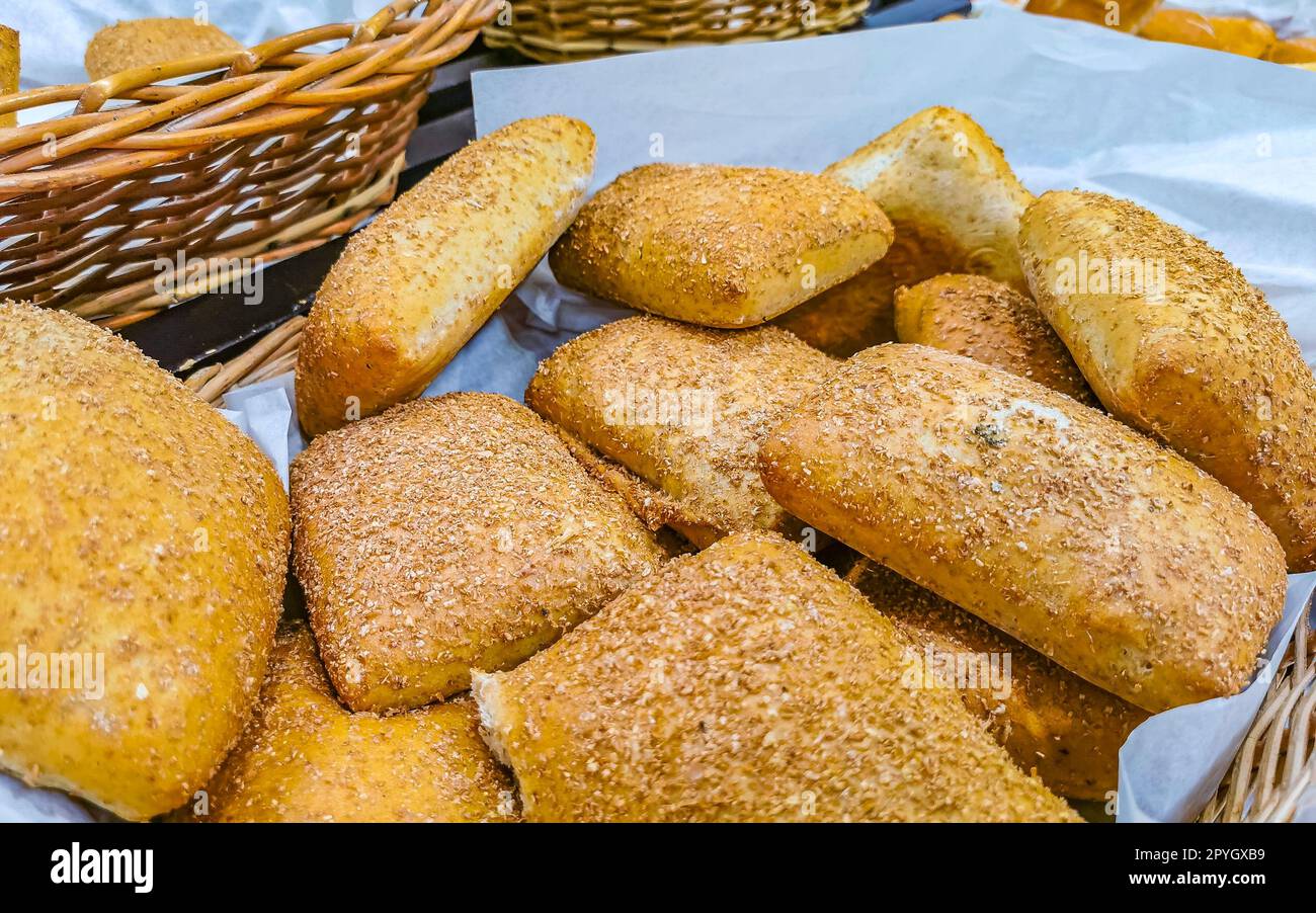 Rolls baguettes cakes and other pastries in Chedraui Supermarket Mexico ...