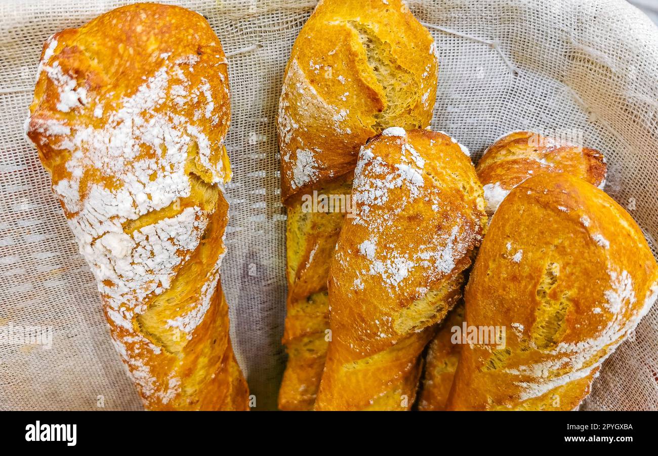 Rolls baguettes cakes and other pastries in Chedraui Supermarket Mexico ...