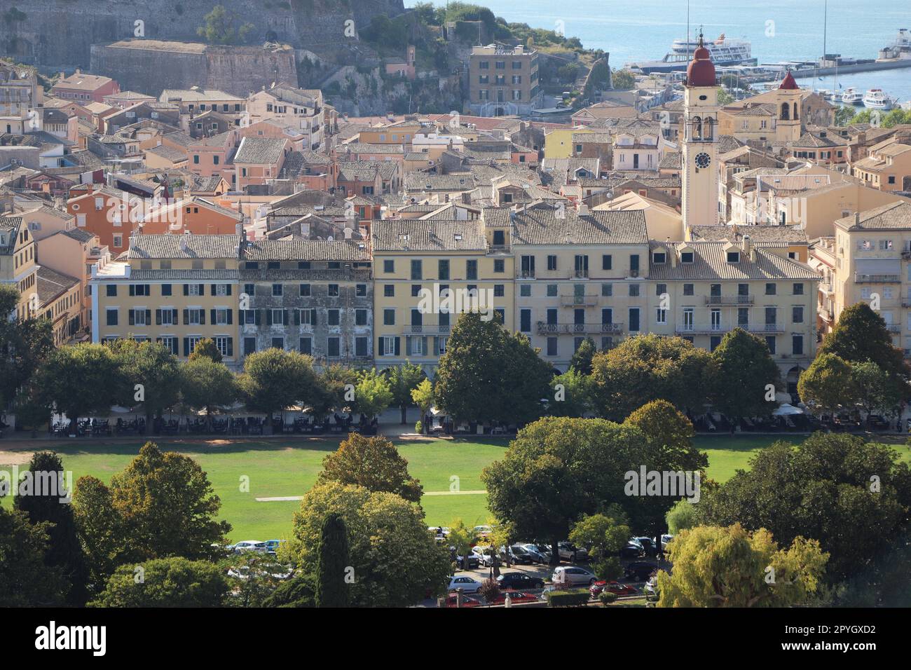 Panoramic view of Kerkyra, capital of Corfu island, Greece Stock Photo ...