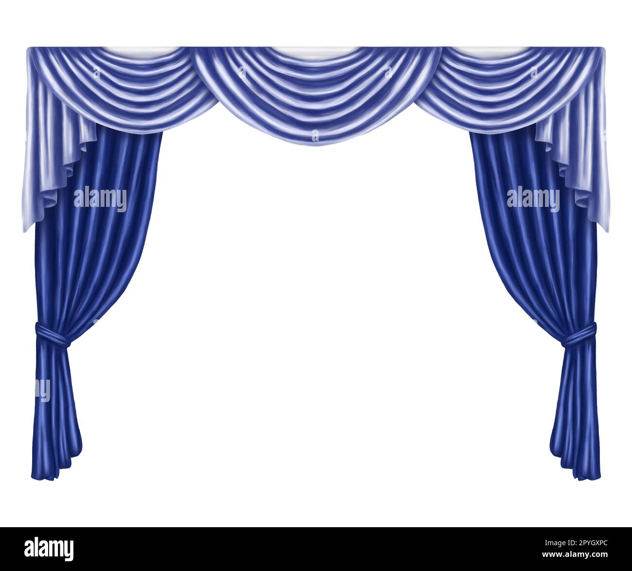 Blue stage curtains Cut Out Stock Images & Pictures - Alamy