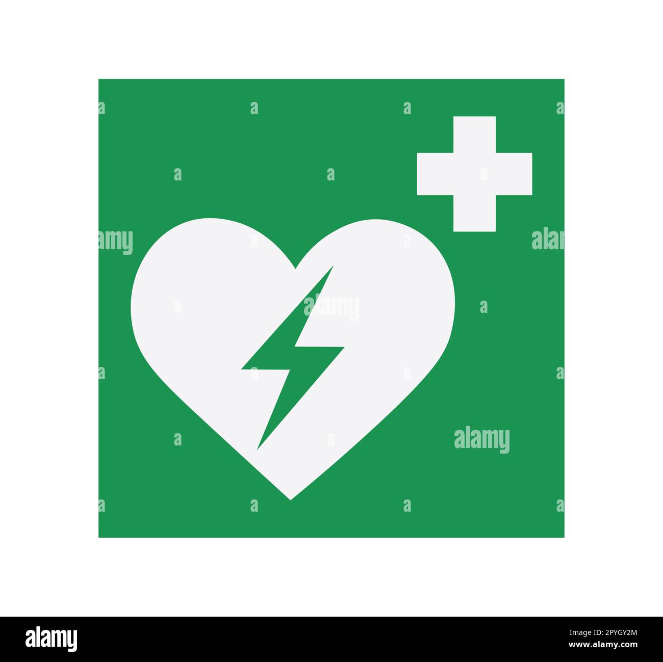 Isolated Automated External Heart Defibrillator Symbol. Vector ...