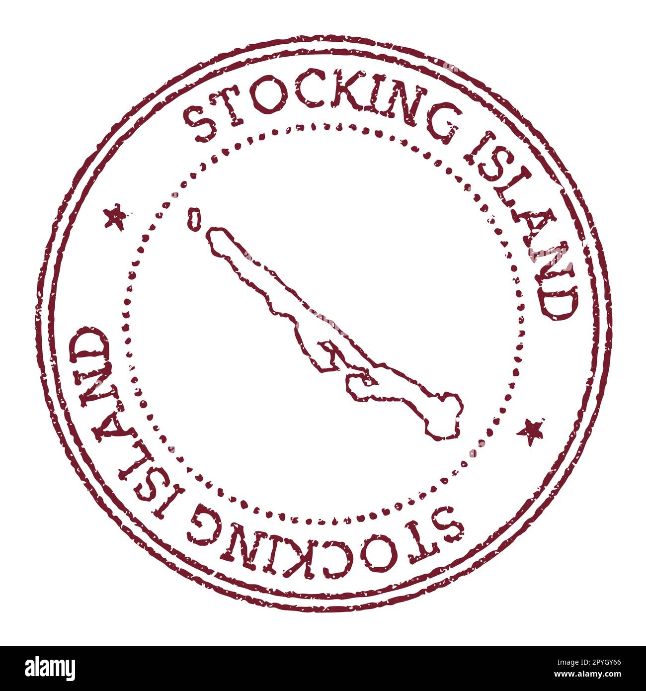 Stocking Island round rubber stamp with island map. Vintage red ...