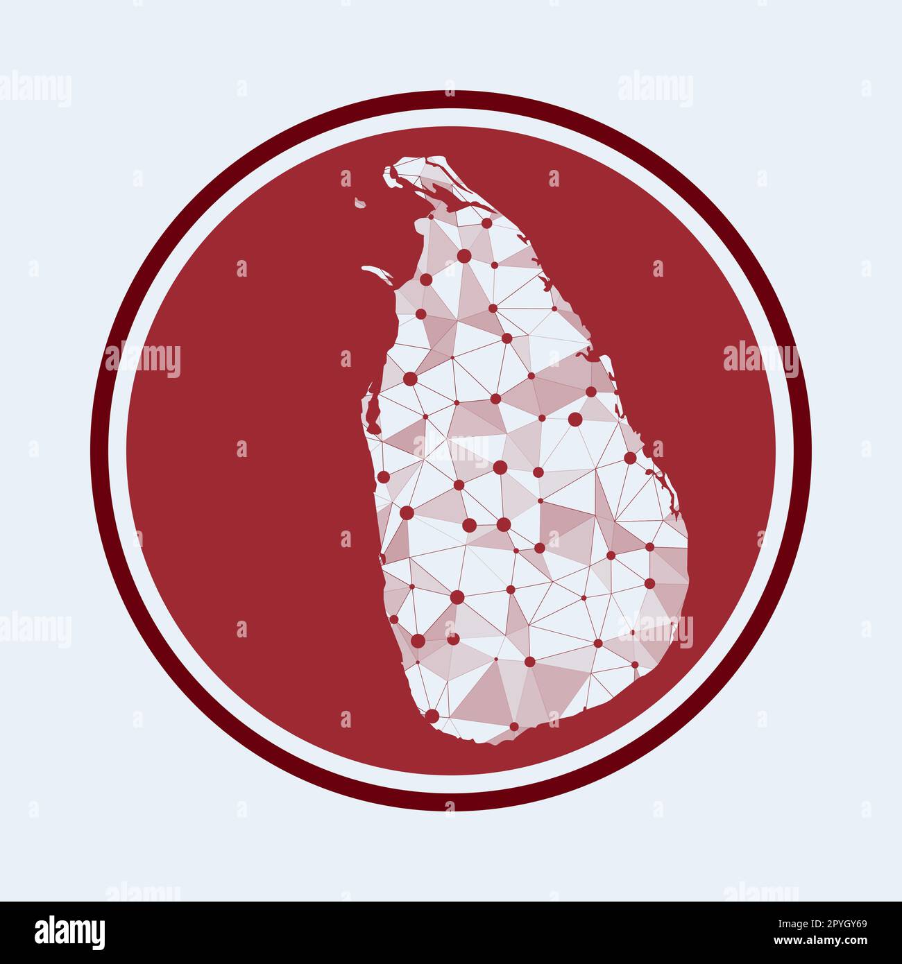 Sri Lanka icon. Trendy tech logo of the country. Geometric mesh round ... Sri Lanka icon. Trendy tech logo of the country. Geometric mesh round ...