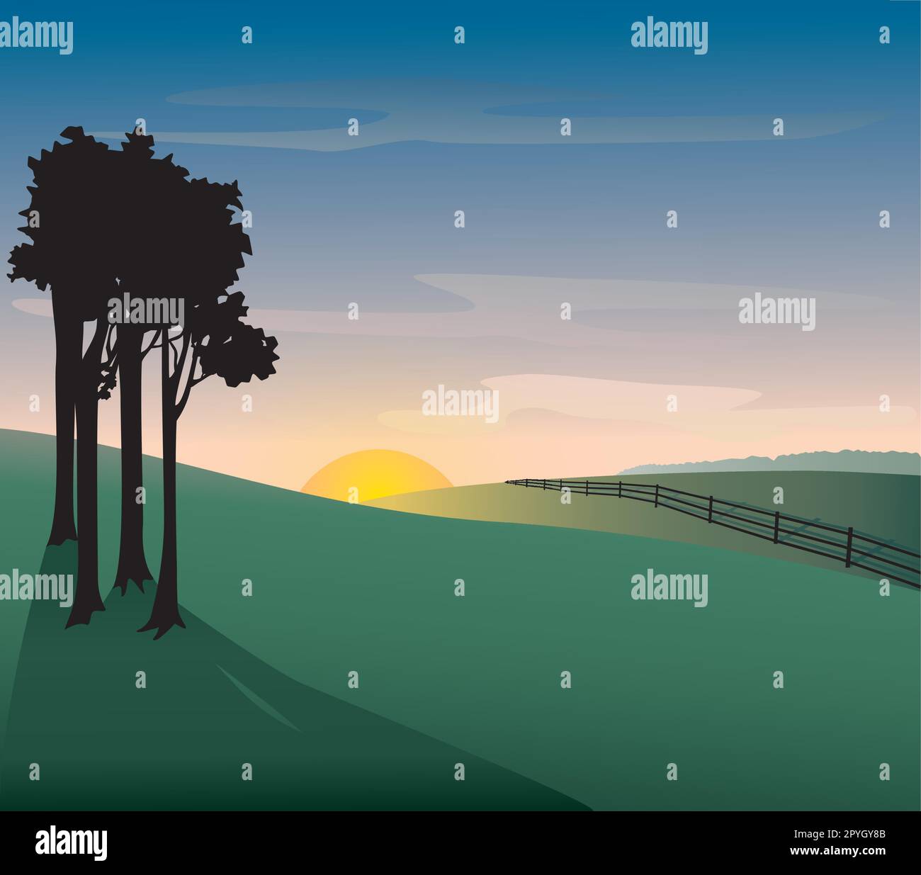 Sunrise grove Stock Vector Images - Alamy
