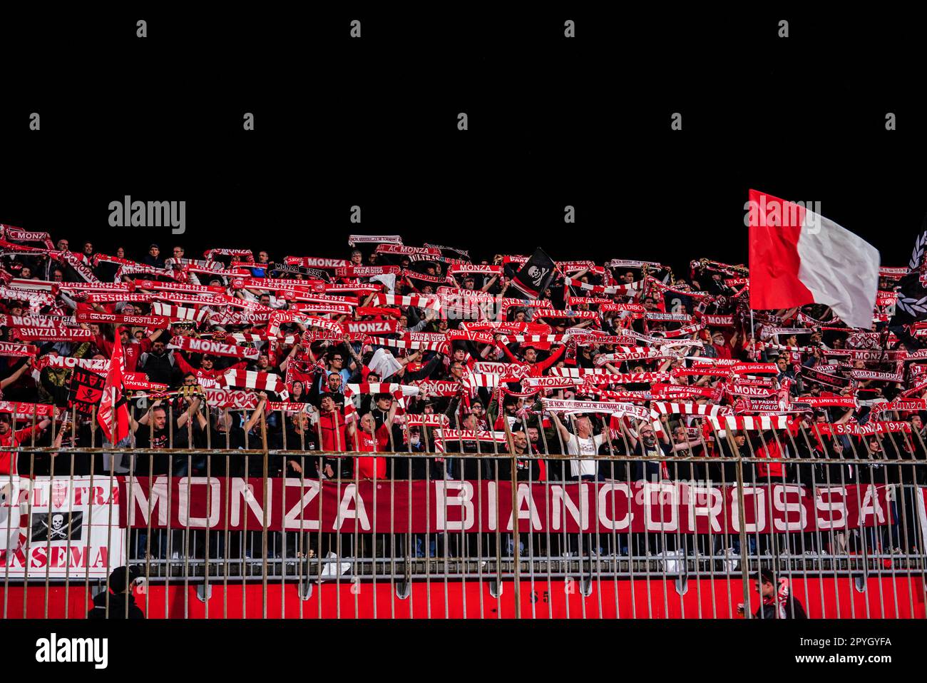 Monza, Italy - 03/05/2023, Choreography of AC Monza supporters of Curva ...