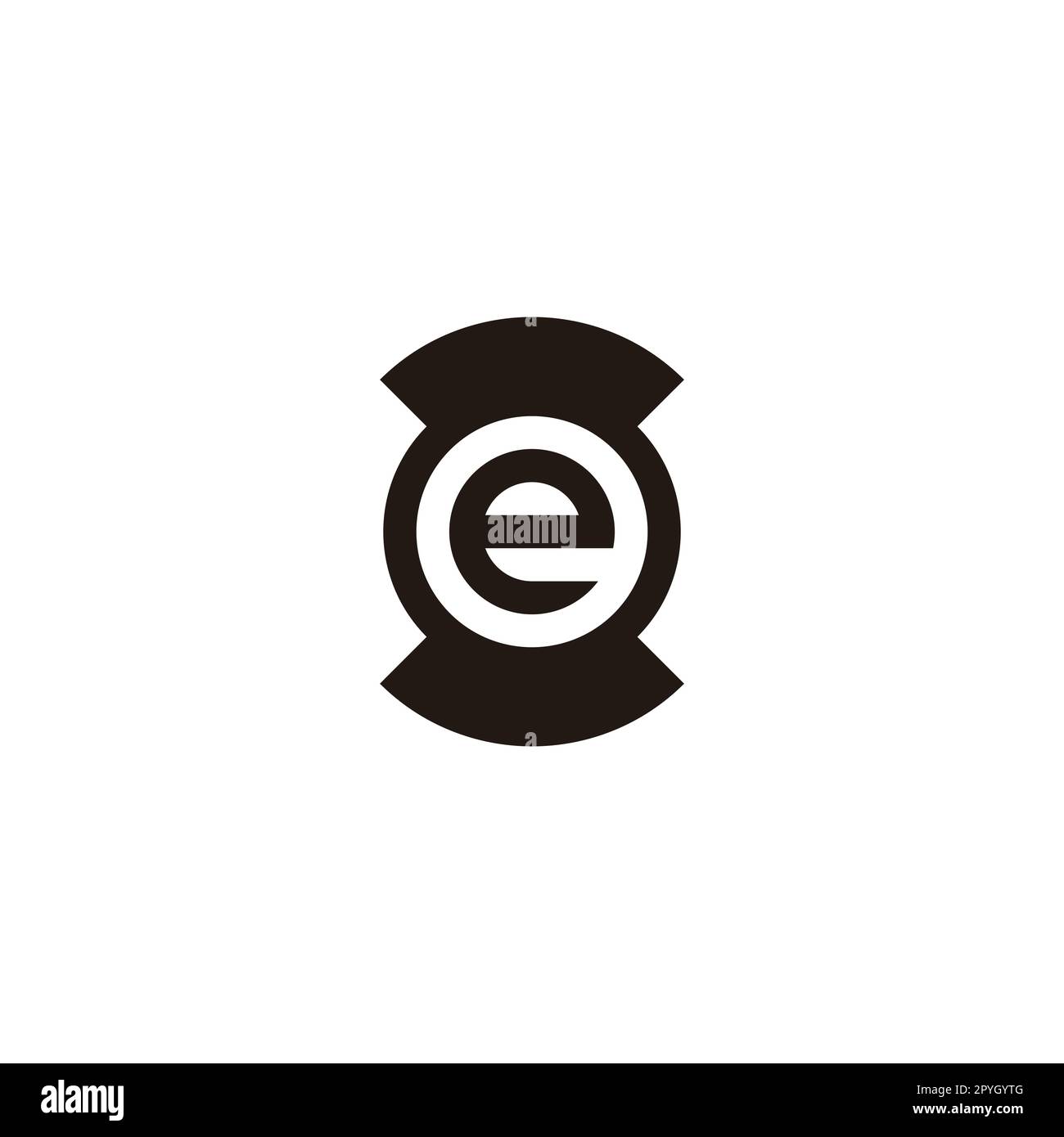 Letter e hourglass, circle geometric symbol simple logo vector Stock ...