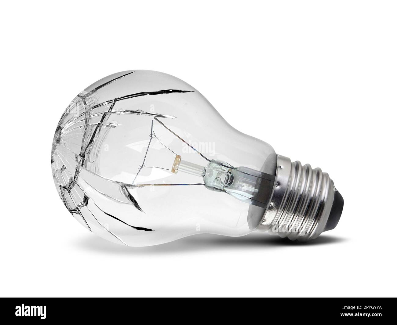Broken light bulb isolated on white background Stock Photo - Alamy