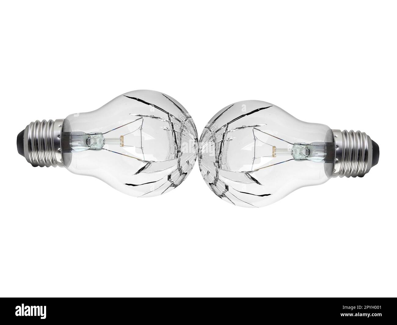 Broken light bulb isolated on white background Stock Photo - Alamy