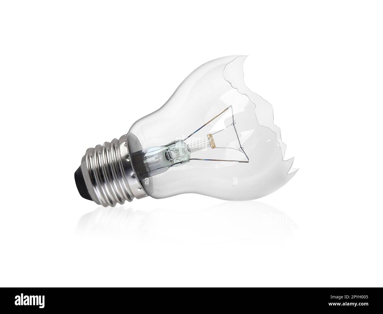 Broken light bulb isolated on white background Stock Photo - Alamy