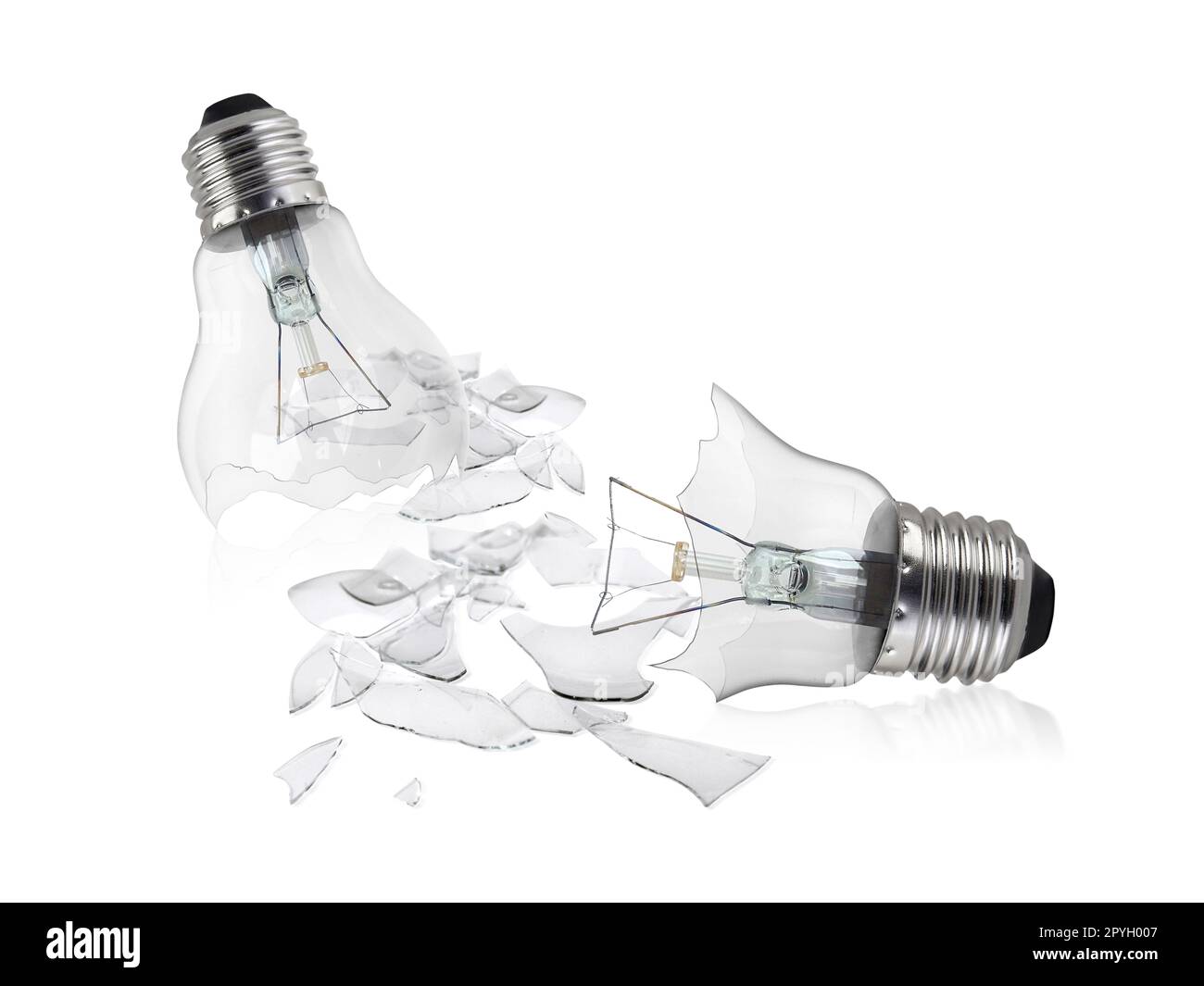 Broken light bulb isolated on white background Stock Photo - Alamy