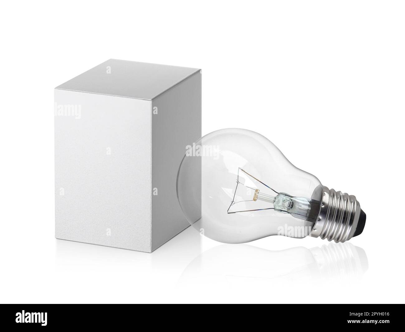 light bulb and box isolated on white background Stock Photo - Alamy