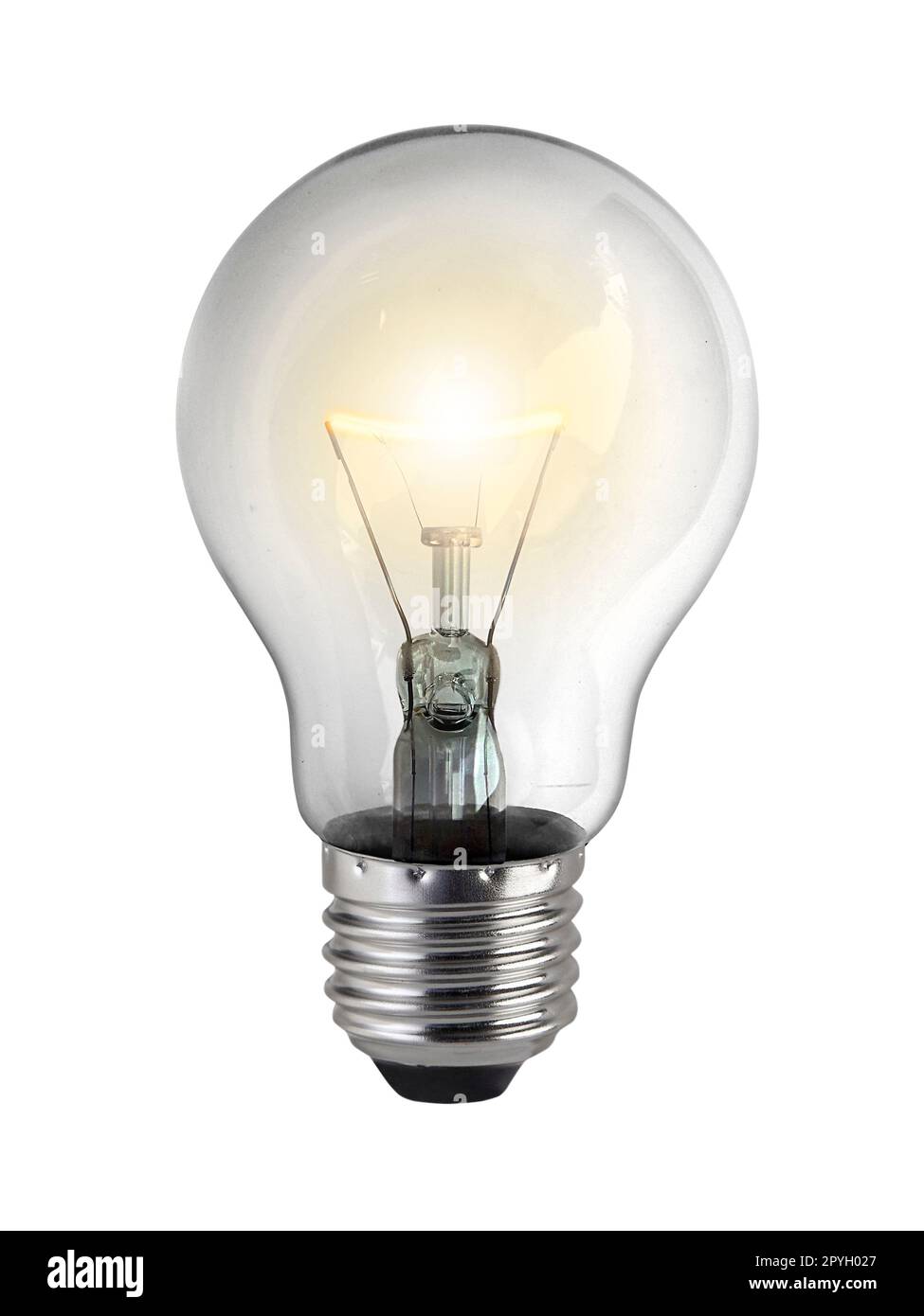 lighted bulb isolated on white background Stock Photo - Alamy