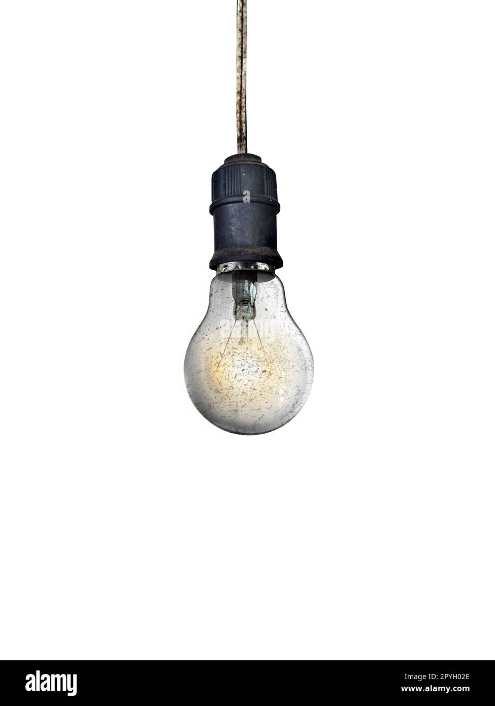 Old light bulb isolated on white background Stock Photo - Alamy