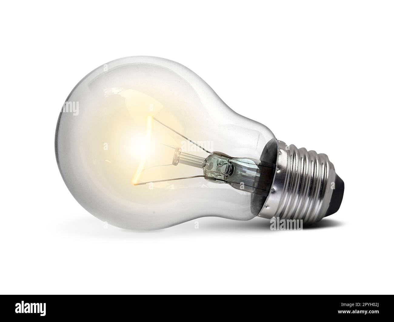 lighted bulb isolated on white background Stock Photo - Alamy