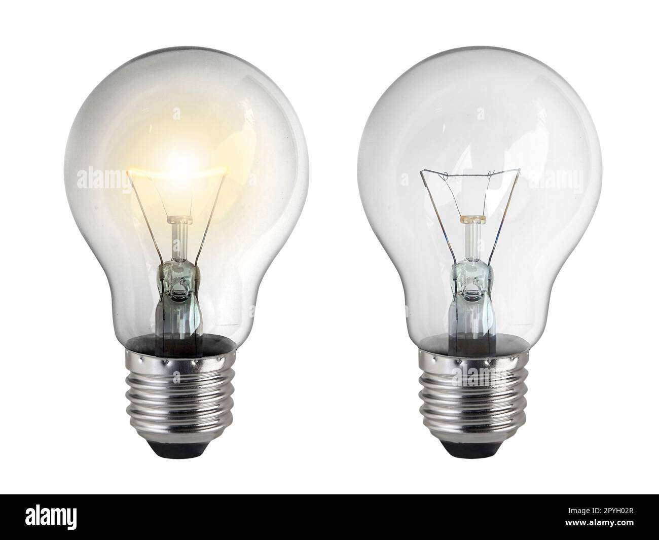 lighted bulb isolated on white background Stock Photo - Alamy