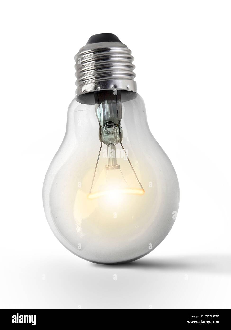 lighted bulb isolated on white background Stock Photo - Alamy