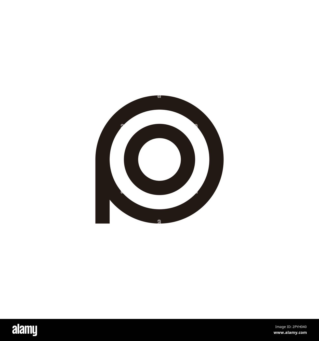 Letter o in P, circle geometric symbol simple logo vector Stock Vector ...