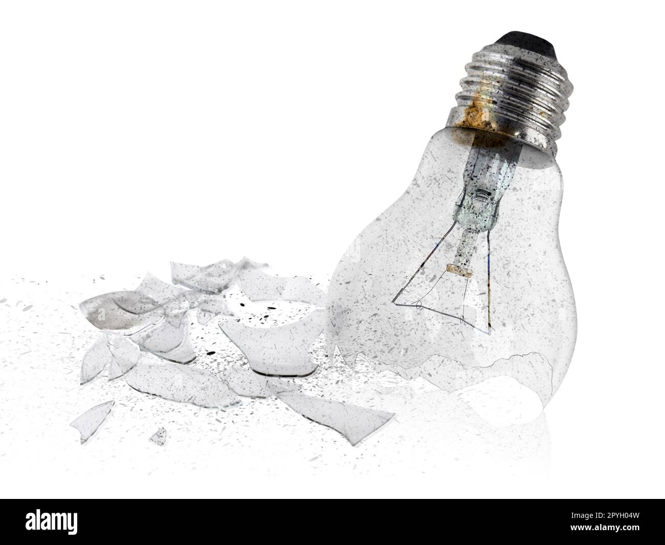 Old light bulb isolated on white background Stock Photo - Alamy