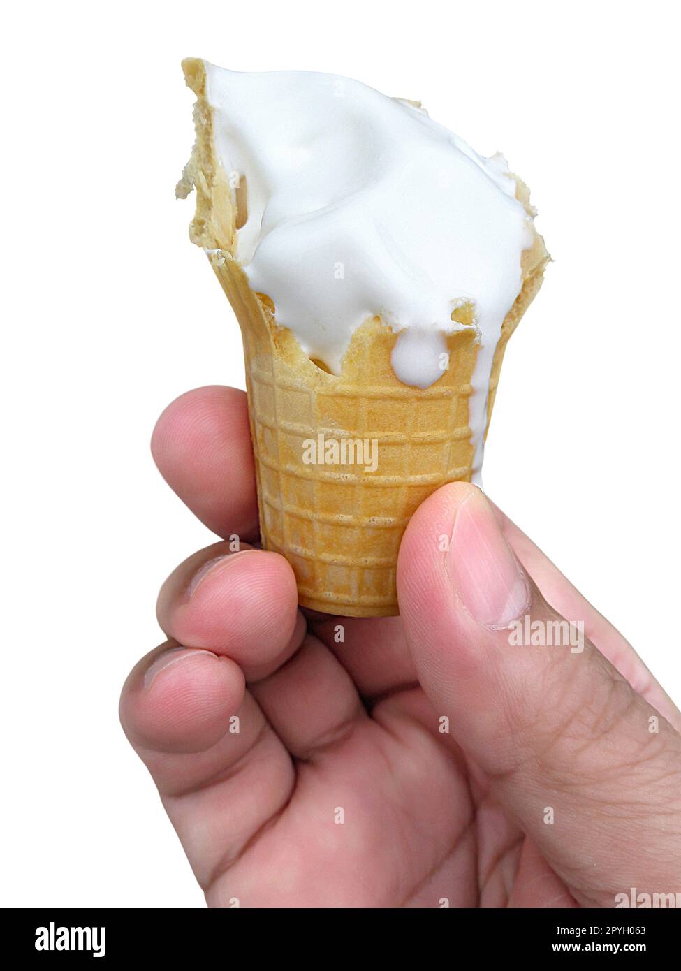 hand with Ice cream, in hand isolated on white background Stock Photo ...