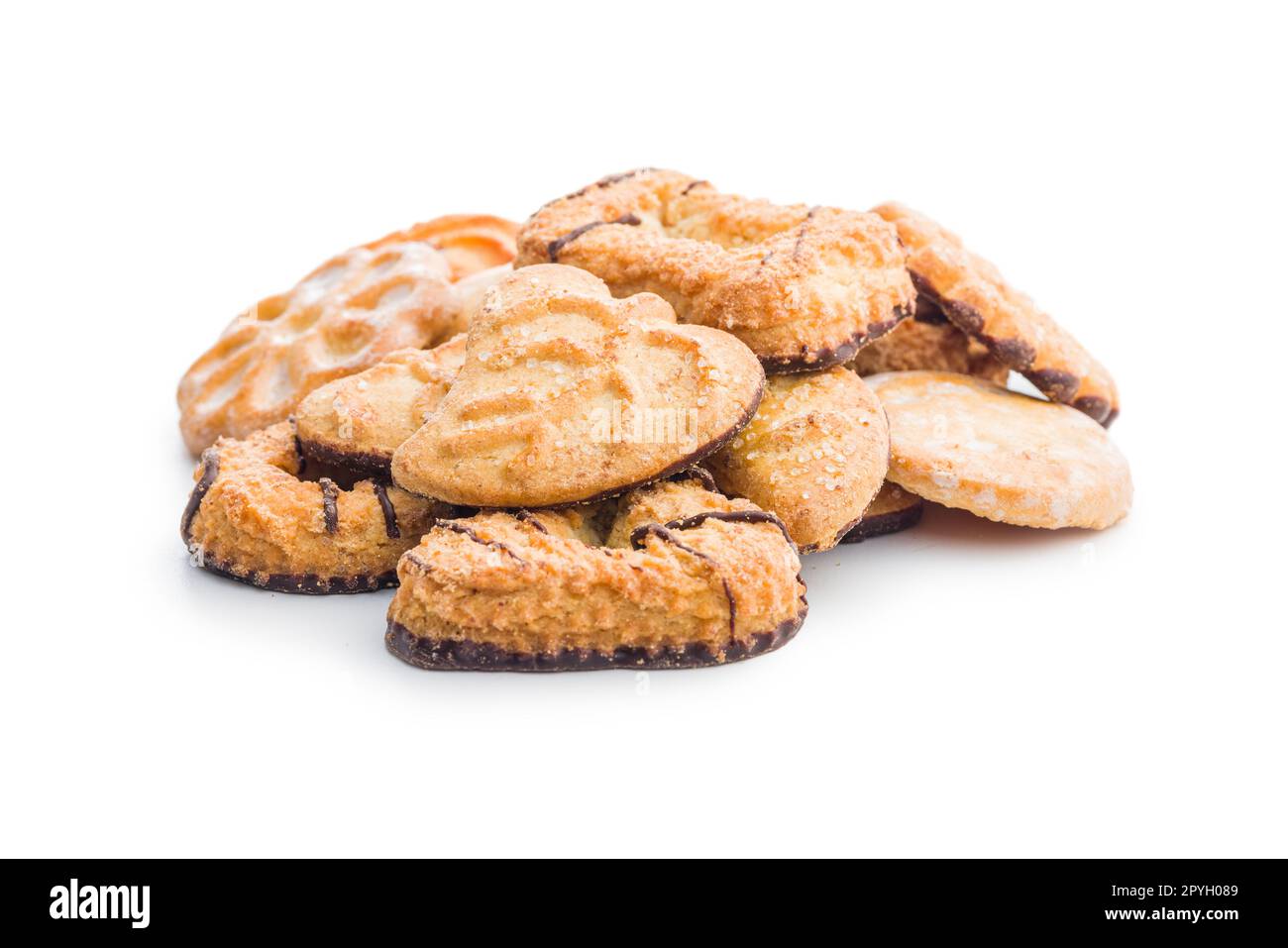 Assorted various cookies. Sweet biscuits isolated on white background ...