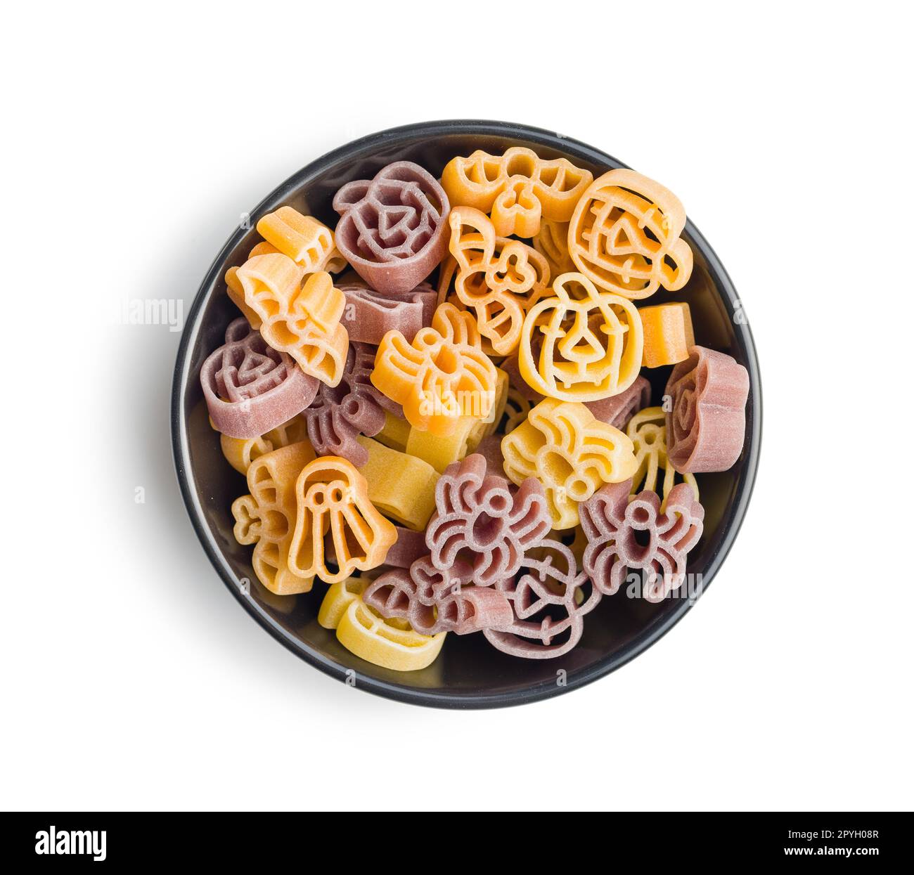 Pasta of various scary shapes. Uncooked halloween pasta in bowl ...