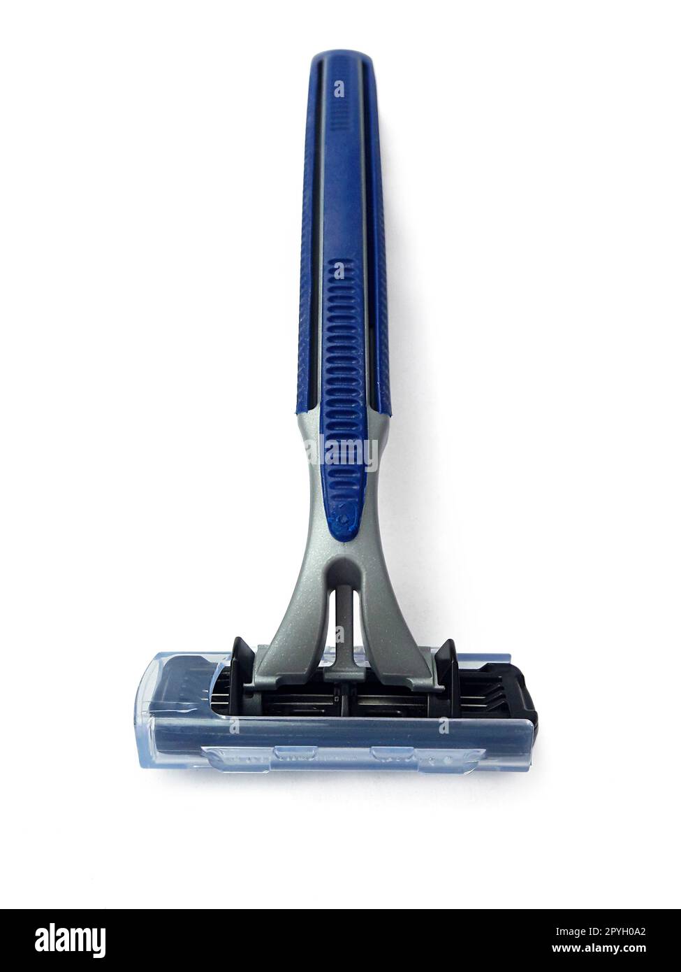 Blue men razor,isolated on white background Stock Photo - Alamy