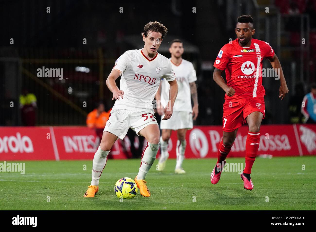 Monza, Italy - 03/05/2023, Edoardo Bove (AS Roma) and Jose' Machin (AC ...