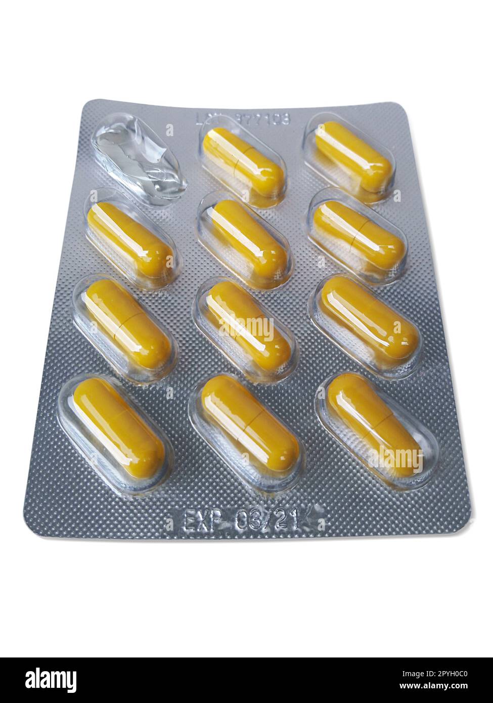 capsules in blister pack isolated on white background Stock Photo - Alamy
