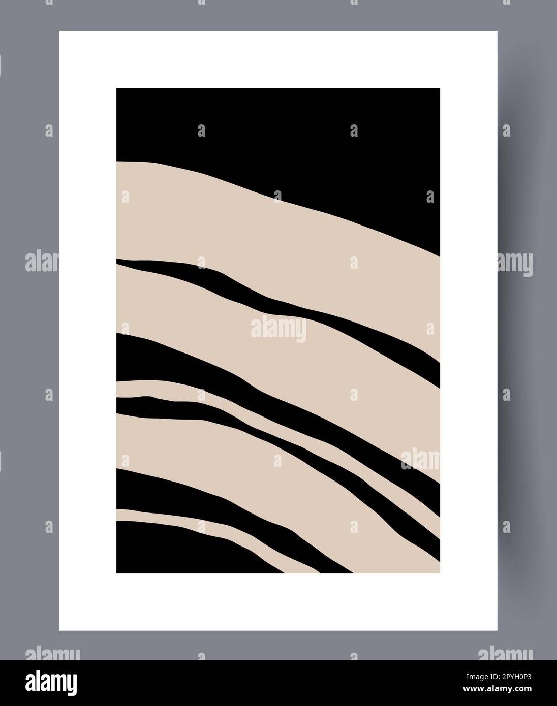 Abstract lines parallel composition wall art print. Contemporary ...