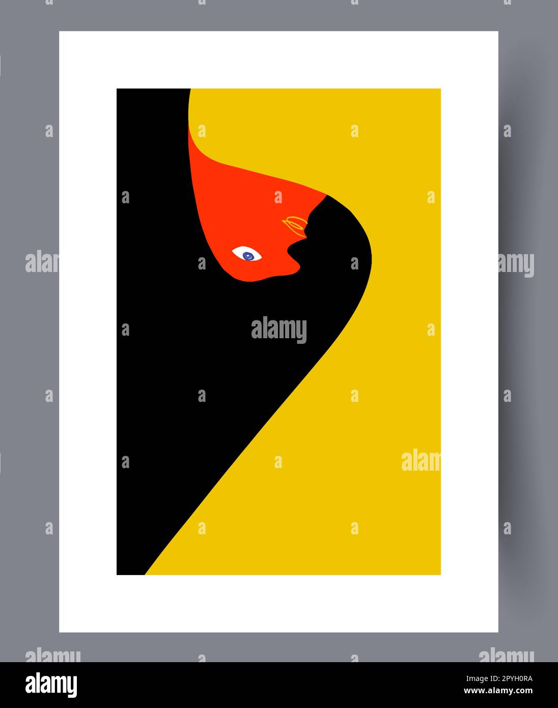 Portrait human creative hairstyle wall art print. Printable minimal ...