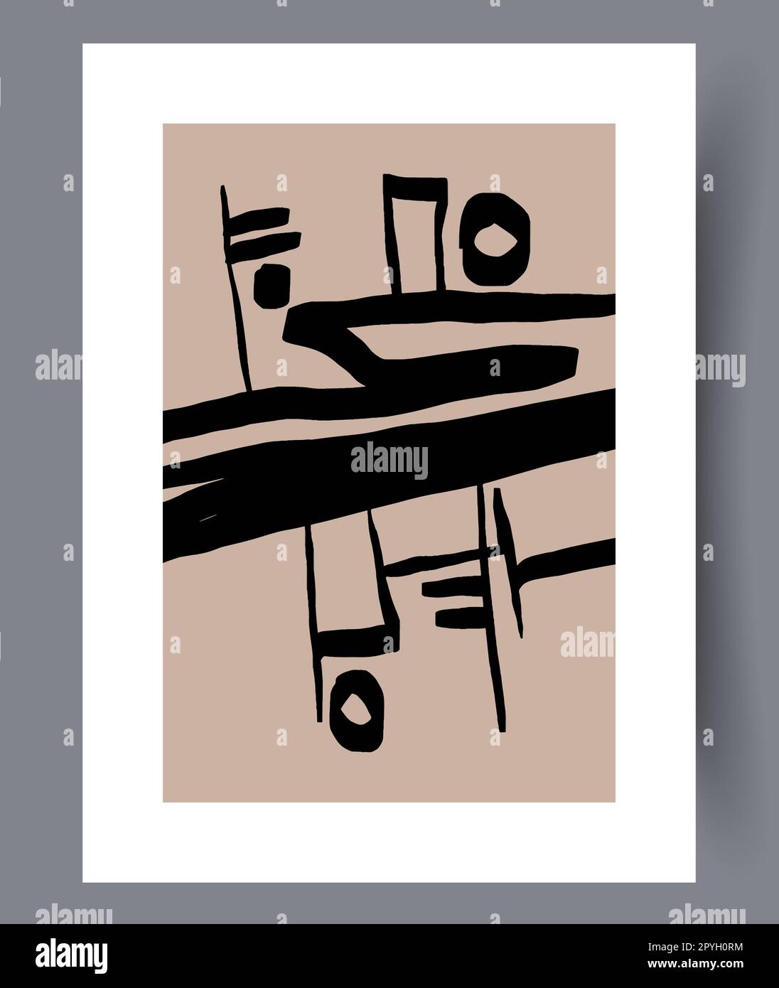 Abstract shapes minimalistic figures wall art print. Wall artwork for ...