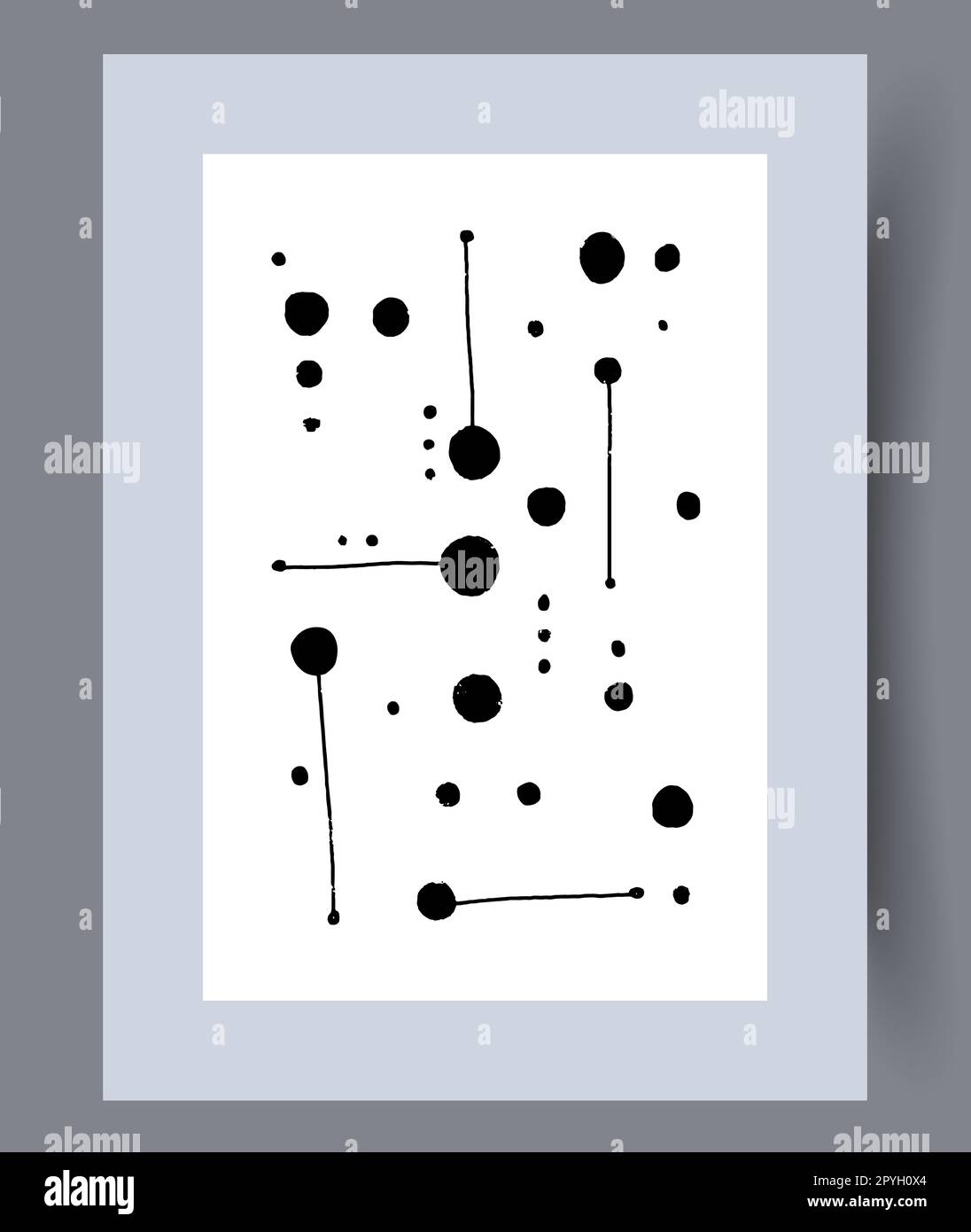 Abstract points geometric minimalism wall art print. Contemporary ...