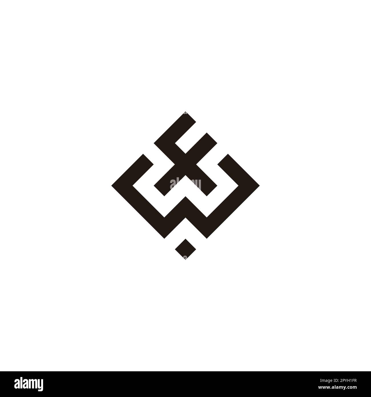 Letter W and f square geometric symbol simple logo vector Stock Vector ...