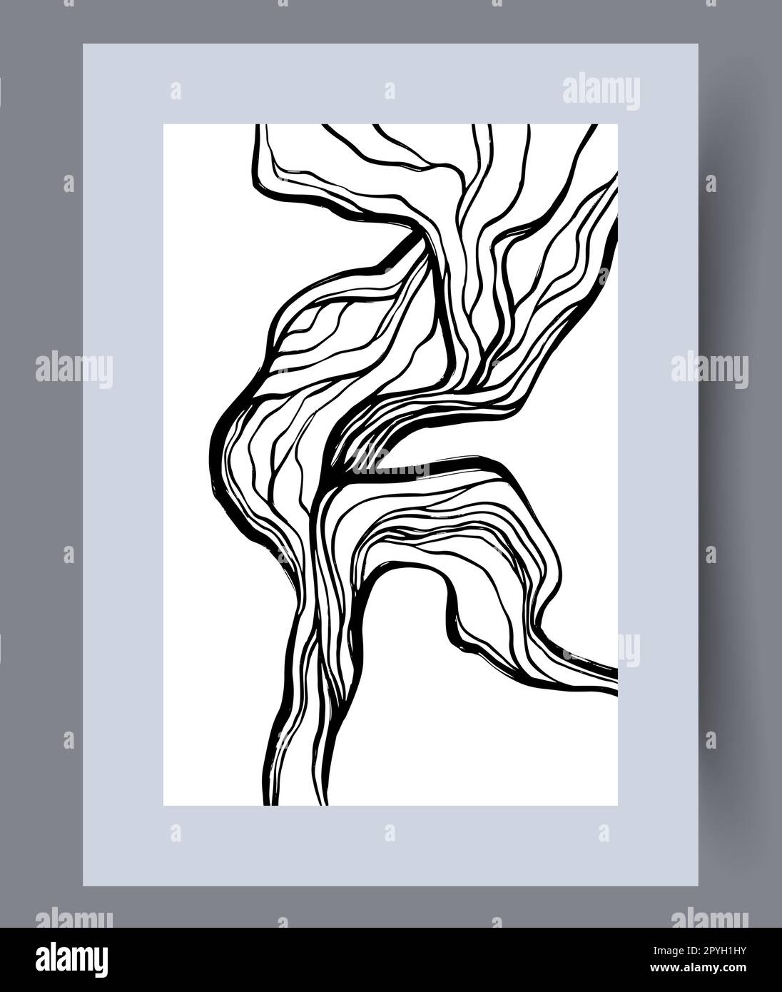 Abstract lines graceful minimalism wall art print. Wall artwork for ...