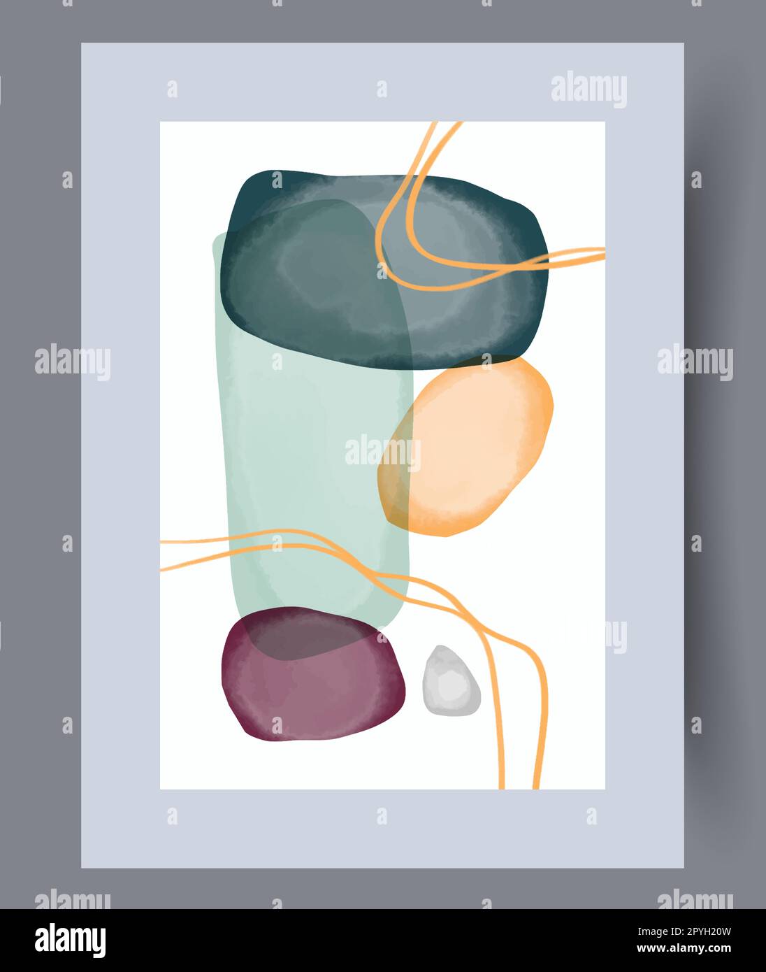 Abstract boho elegant spots wall art print. Contemporary decorative ...