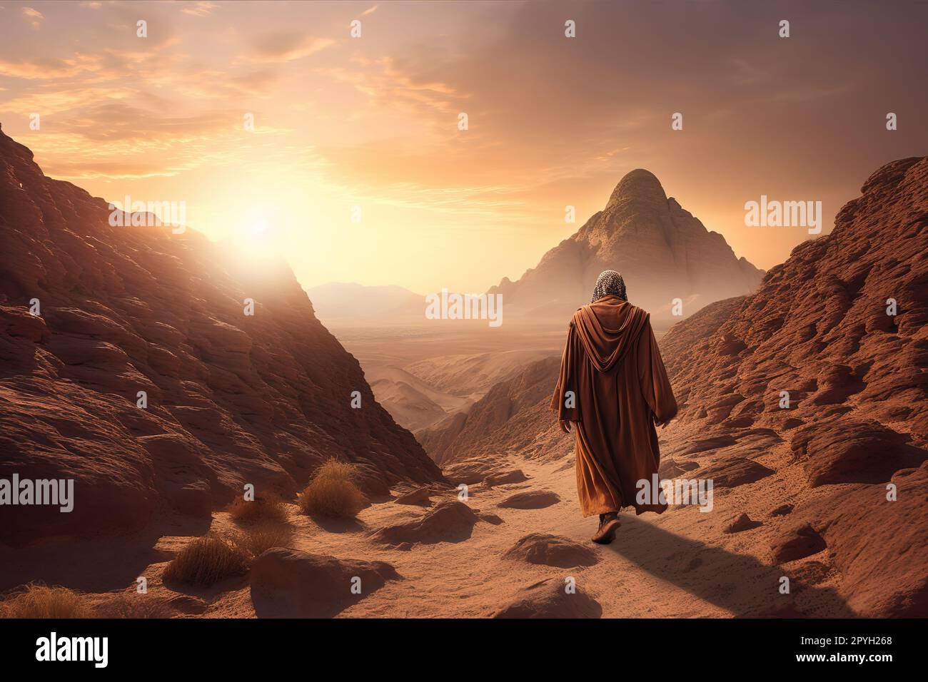 Moses in the Wilderness The biblical Moses walks through the Sinai ...