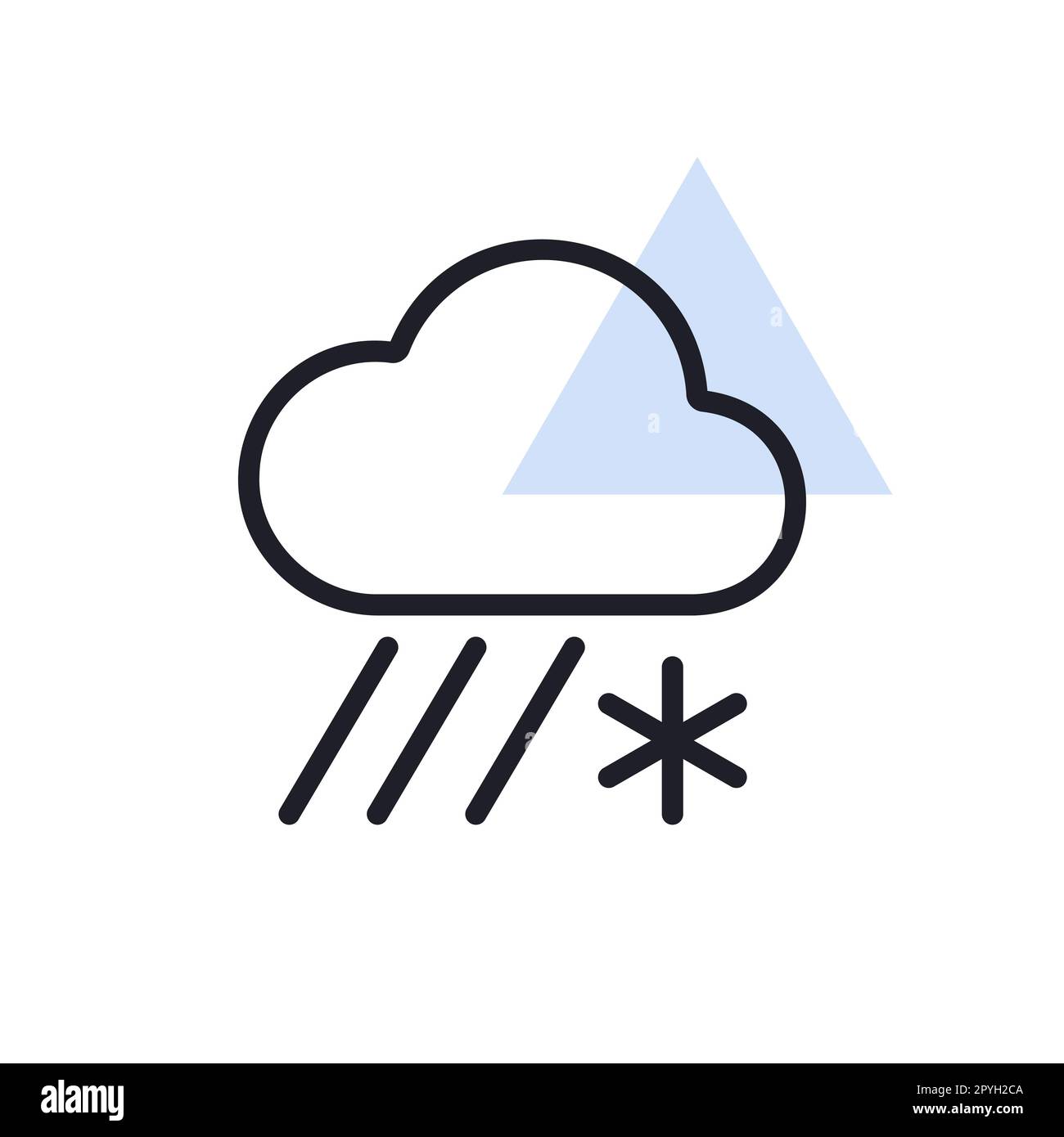 Raincloud with snow vector icon. Meteorology sign. Graph symbol for ...