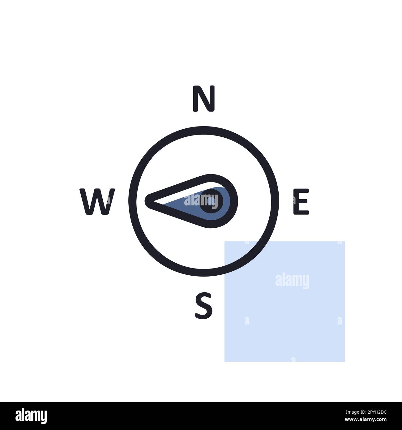 Compass wind rose vector icon. Direction west. Meteorology sign. Graph ...