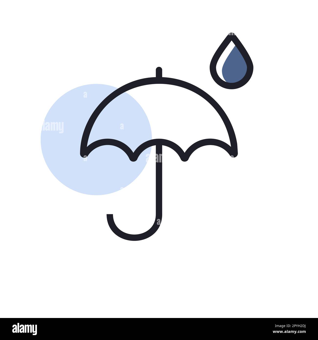 Umbrella and rain drops vector icon. Meteorology sign. Graph symbol for ...