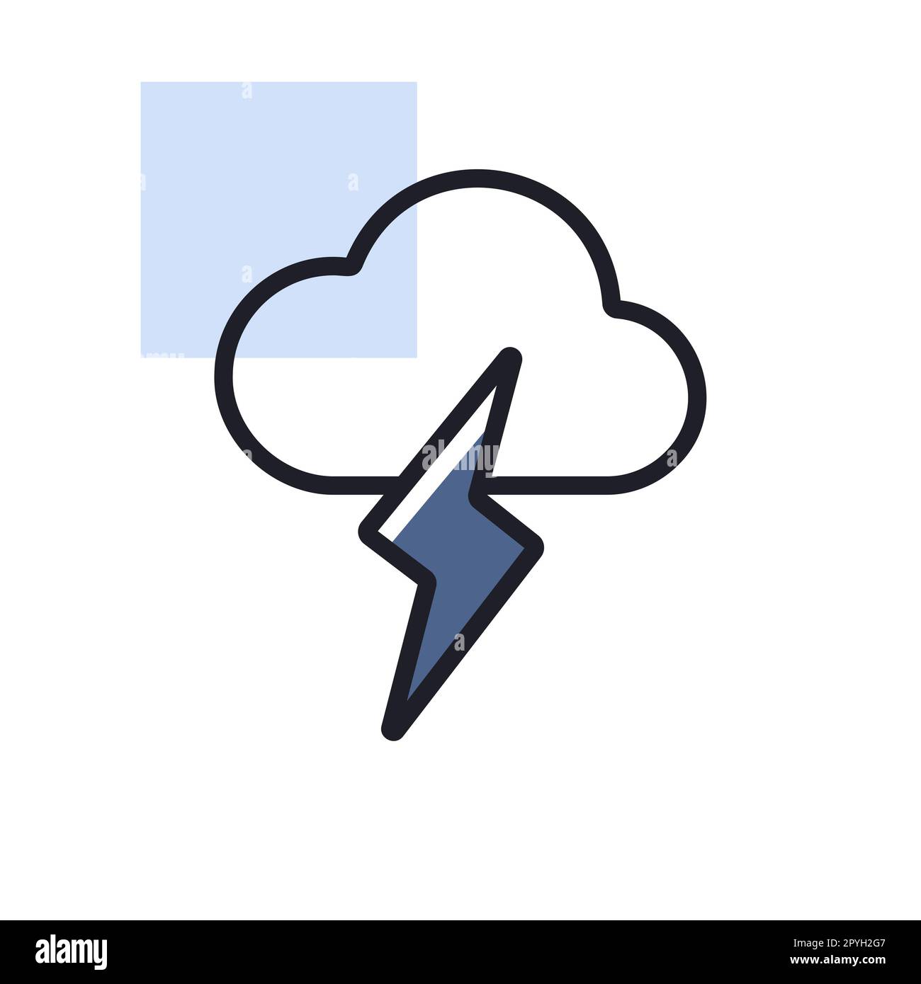 Cloud with lightning vector icon. Meteorology sign. Graph symbol for ...