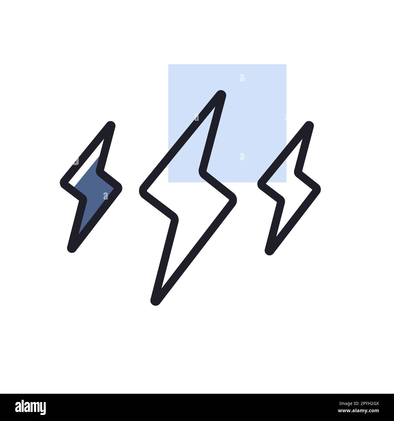 Rainstorm lightning vector icon. Meteorology sign. Graph symbol for ...