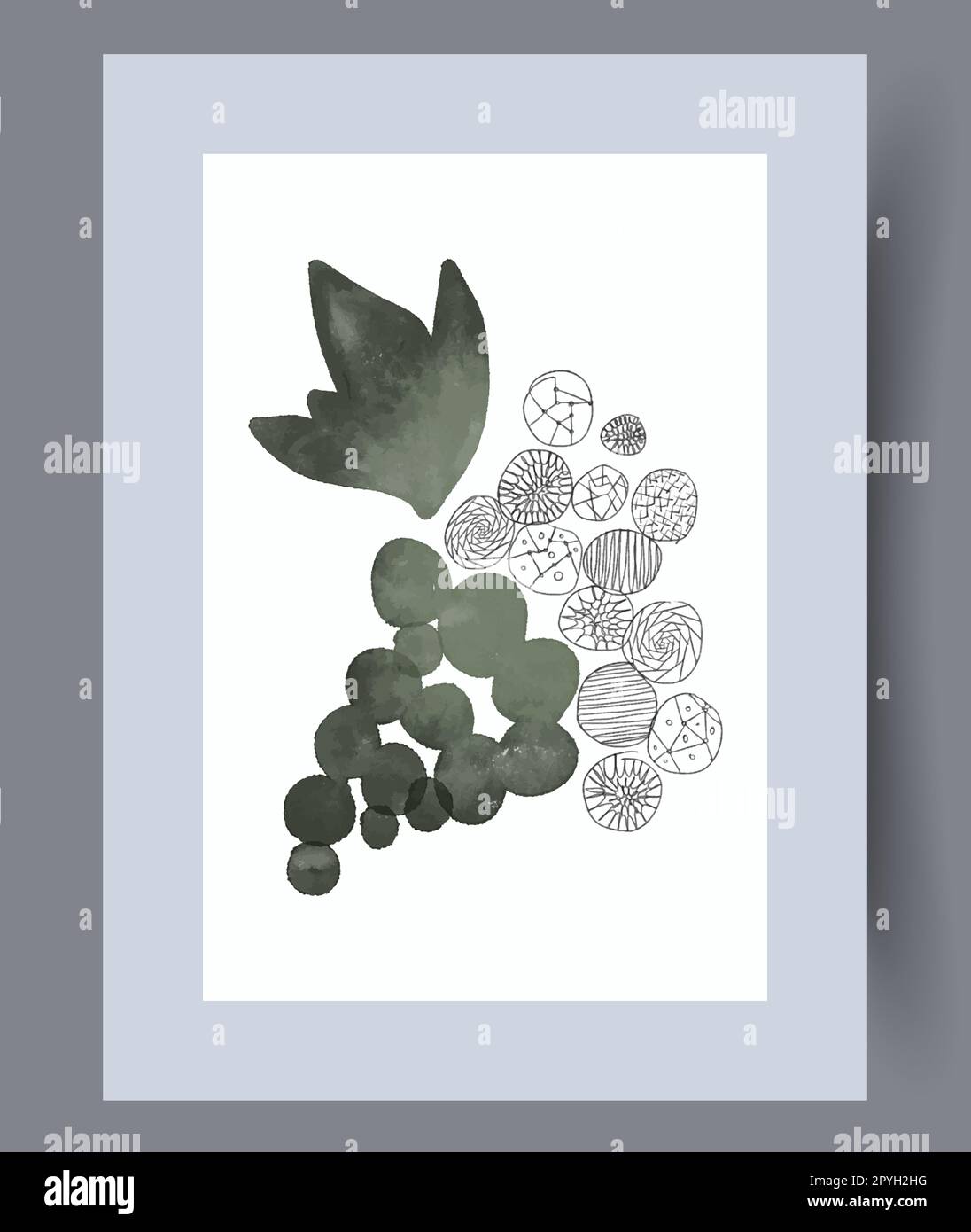 Abstract grape fruit rethinking wall art print. Printable minimal ...