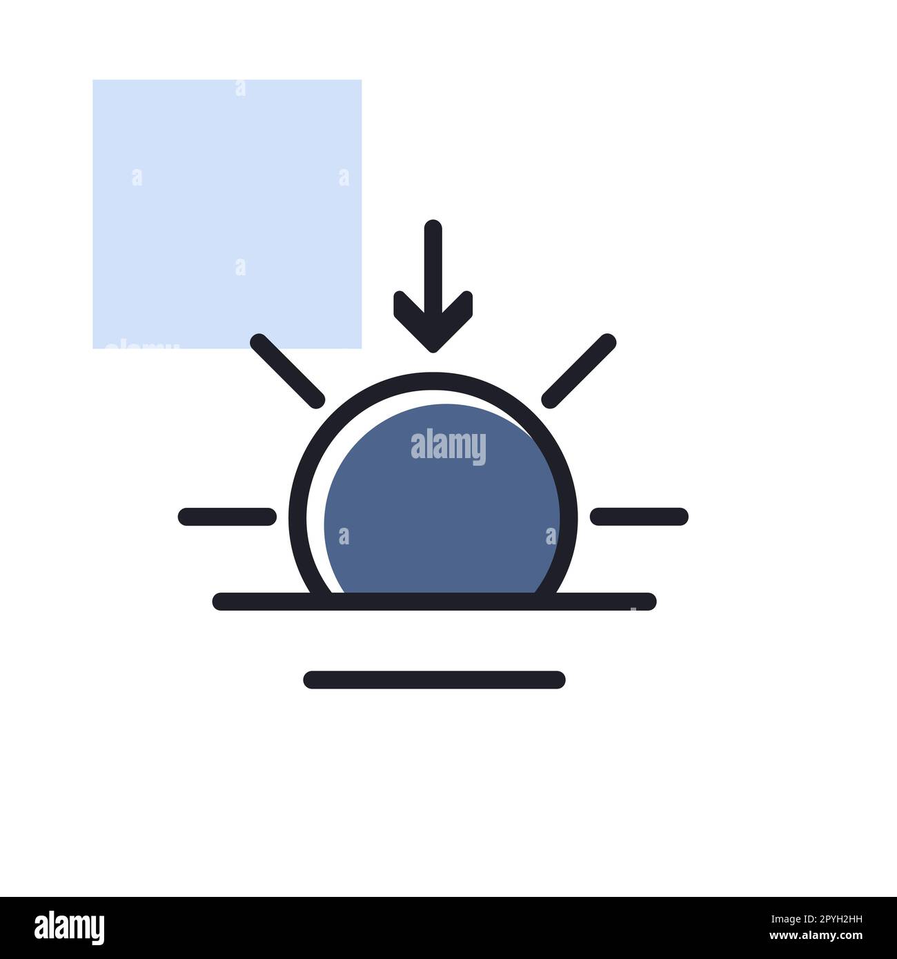 Sunset vector icon. Meteorology sign. Graph symbol for travel, tourism ...