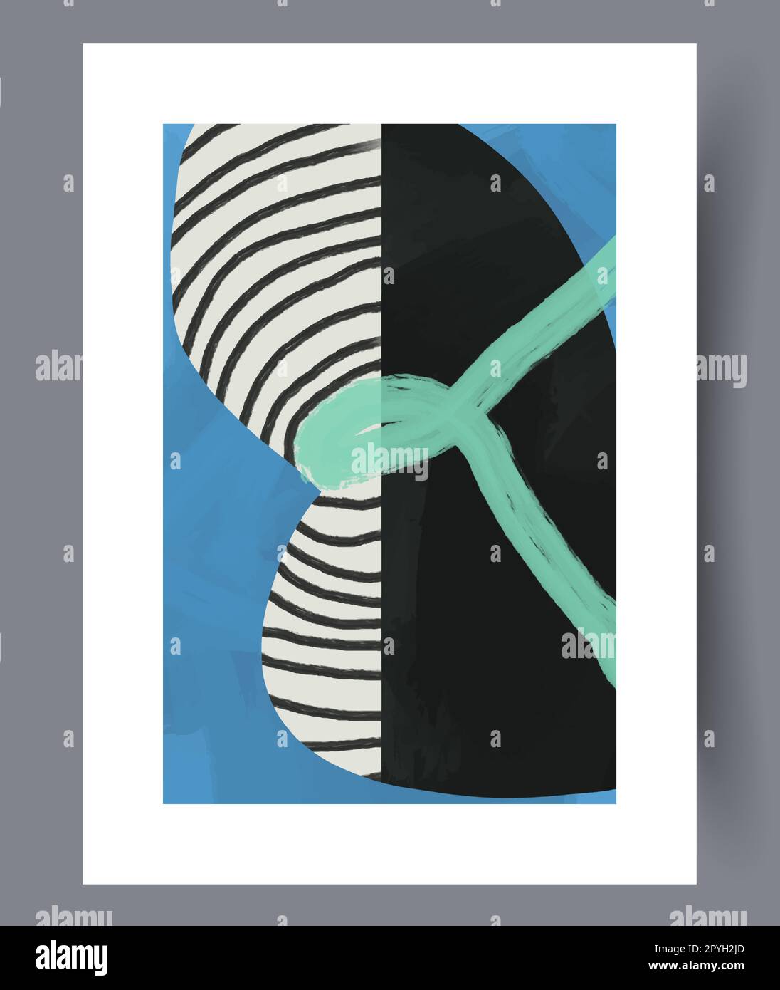 Abstract drawing geometric postmodernism wall art print. Wall artwork ...