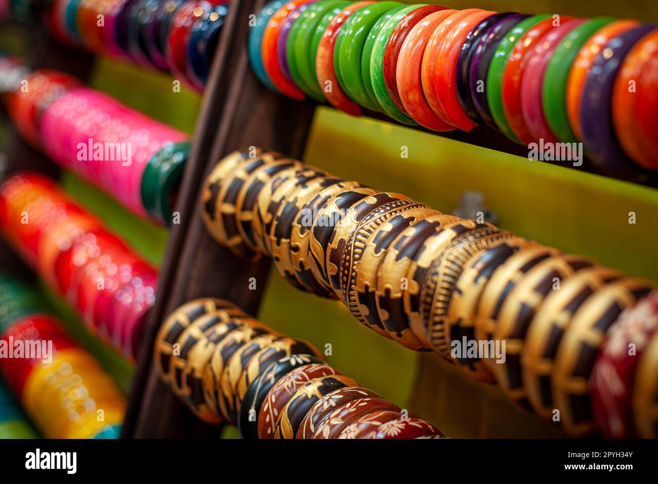 artistic coloured bracelets Stock Photo - Alamy