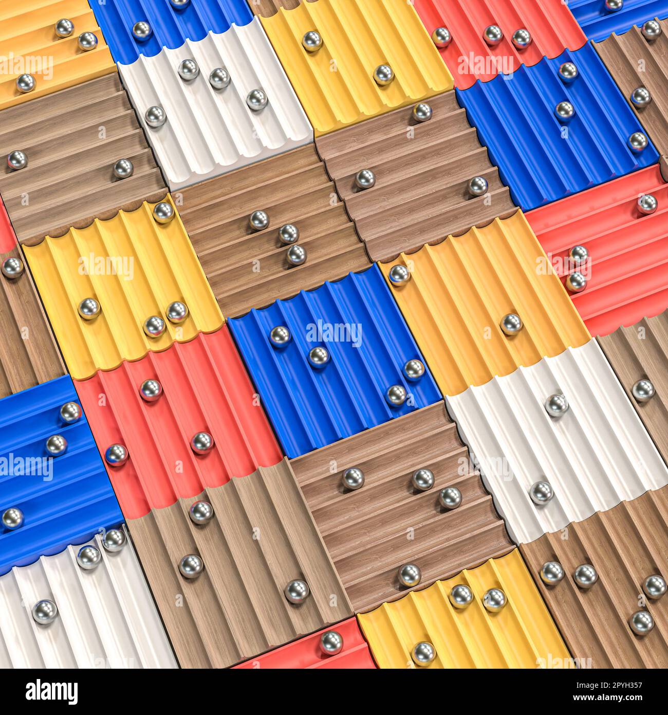 solid geometric background with metal spheres Stock Photo - Alamy